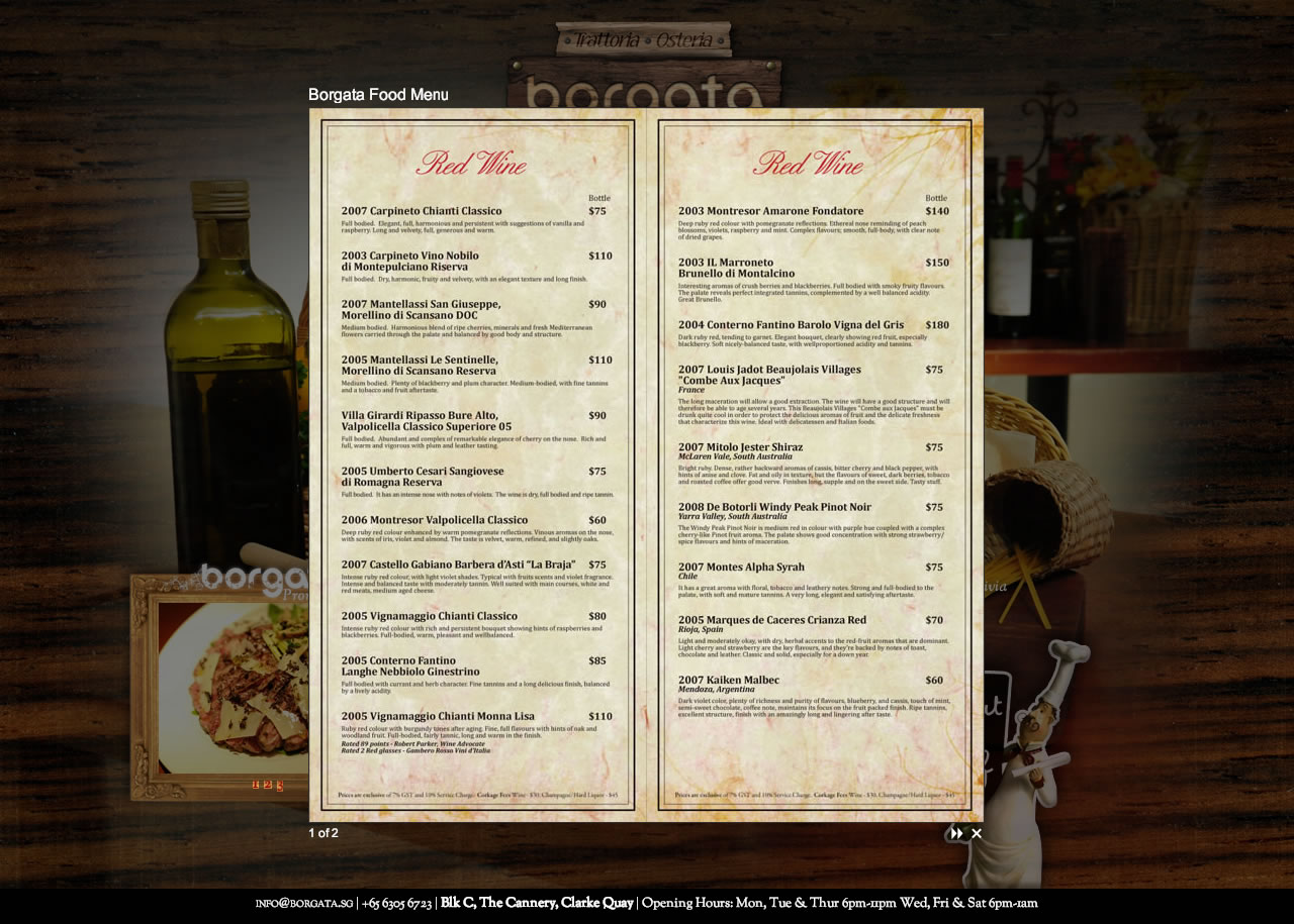 Borgata Italian Restaurant website – natalie.sg